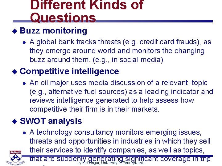 Discovery of Significant Emerging Trends Saurabh Goorha Lyle