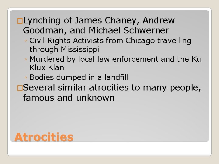 Civil Rights in the 1960 s Racial Segregation
