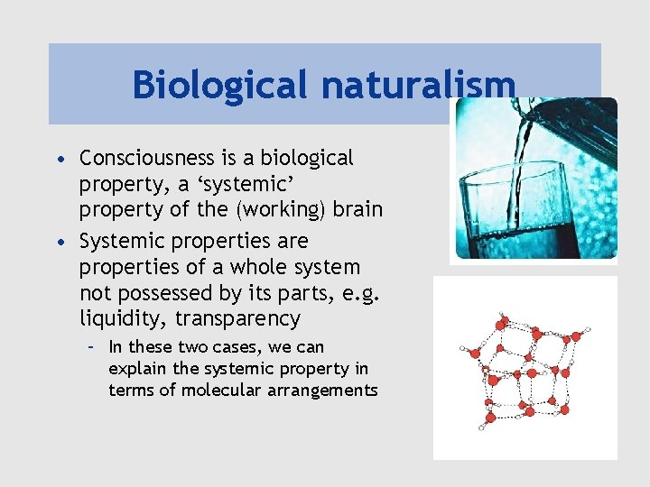 Consciousness and biological naturalism Michael Lacewing ...