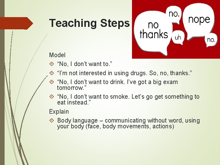 Saying NO to Drugs Lesson 2 17 Objectives