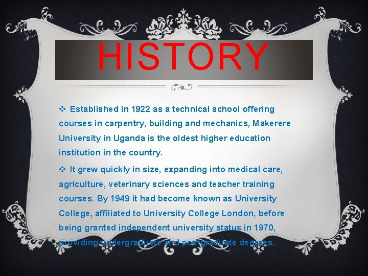 MAKERERE UNIVERSITY BUILD WE FOR THE FUTURE VISION