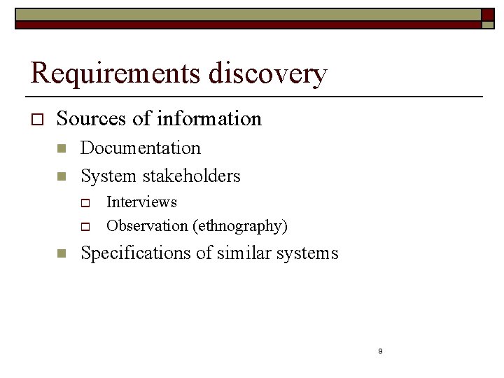 Chapter 5 Requirements Engineering Process Chapter 7 in