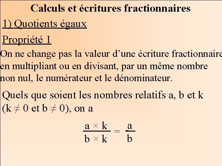 Les mathmatiques Autrement Calculs et critures fractionnaires Quotients