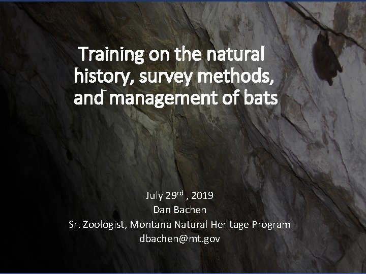 Training on the natural history survey methods and