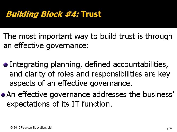 Chapter 4 Effective BusinessIT Relationships 2015 Pearson Education