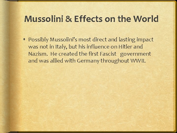 The Rise of Dictators HITLER MUSSOLINI STALIN Dictators