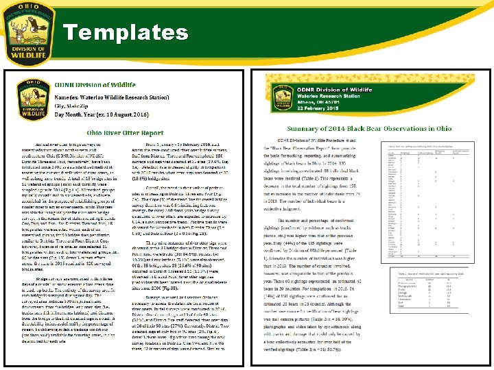 ODNR Division of Wildlife Style Guide Purpose Create