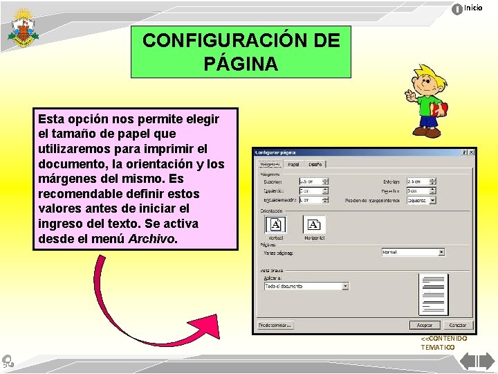CONOCIENDO EL ENTORNO DE MS WORD Presentacin Contenido