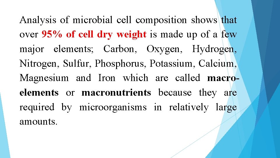 Microbial Nutrition Lec 1 Introduction to Bacterial physiology
