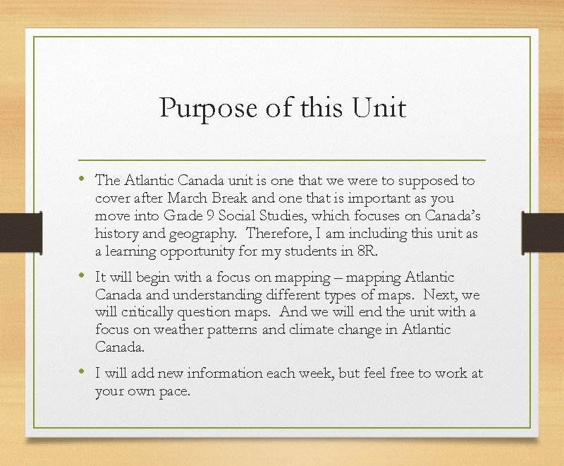 Grade 8 Social Studies Unit Atlantic Canada Physical