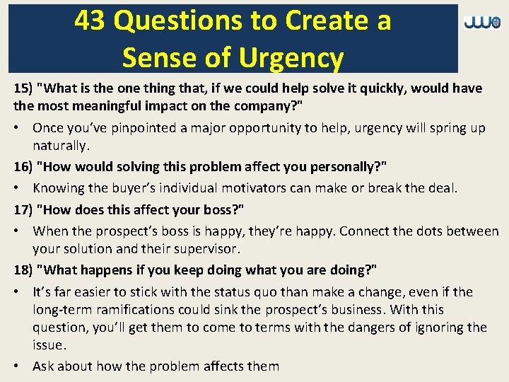 Special Management Series 43 Questions to Create a