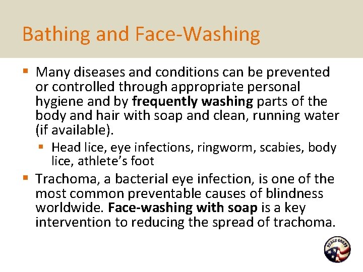 Handwashing and Other Hygiene Practices Water Sanitation and