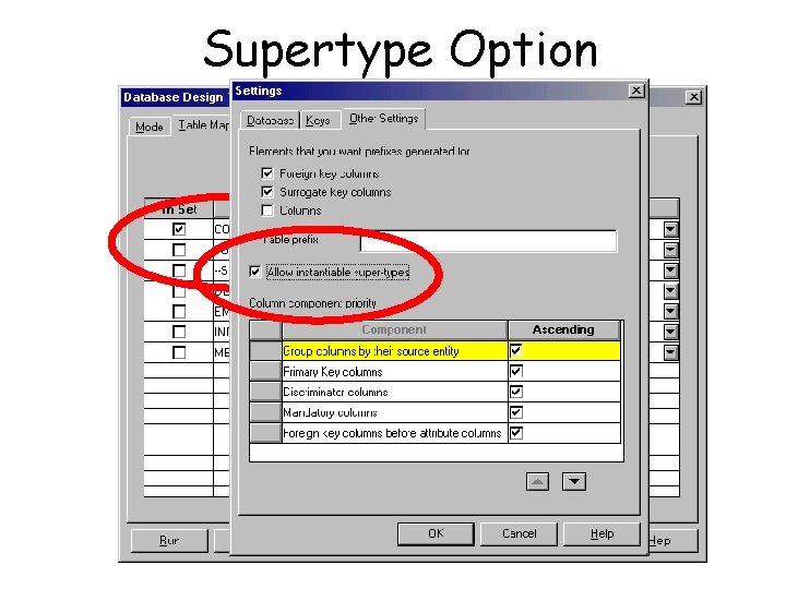 Server Design Arcs and Sub Entities ER Diagram