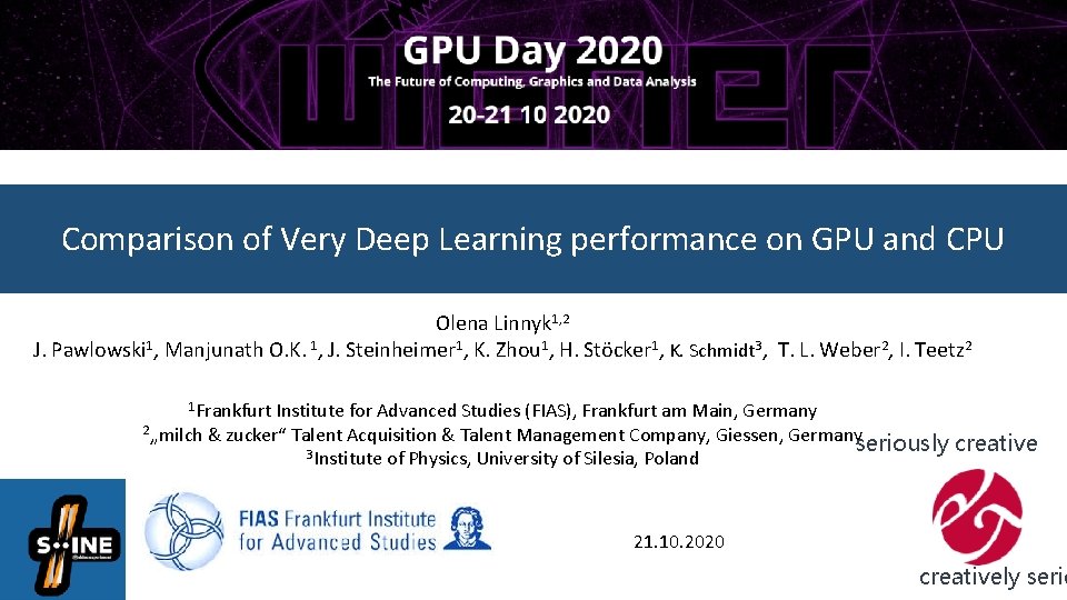 Comparison of Very Deep Learning performance on GPU