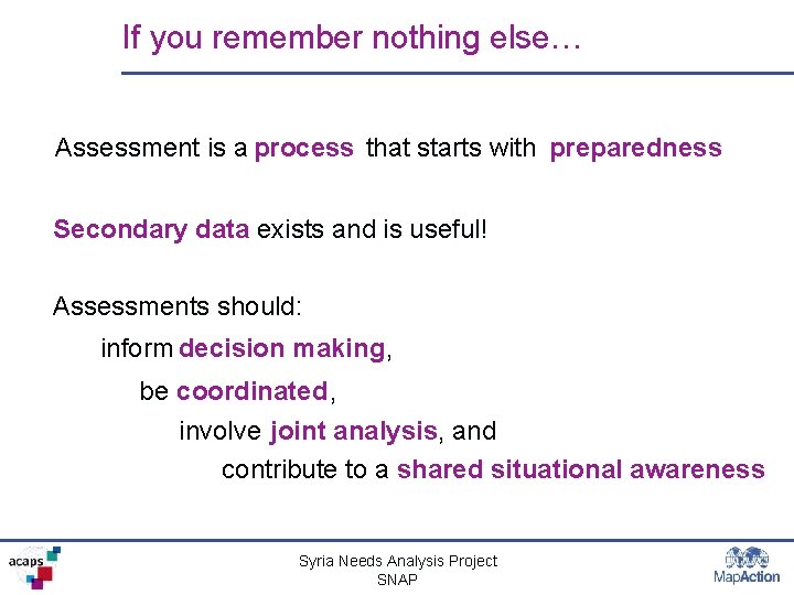 Coordinated Assessments Principles of Assessment Nic Parham Project