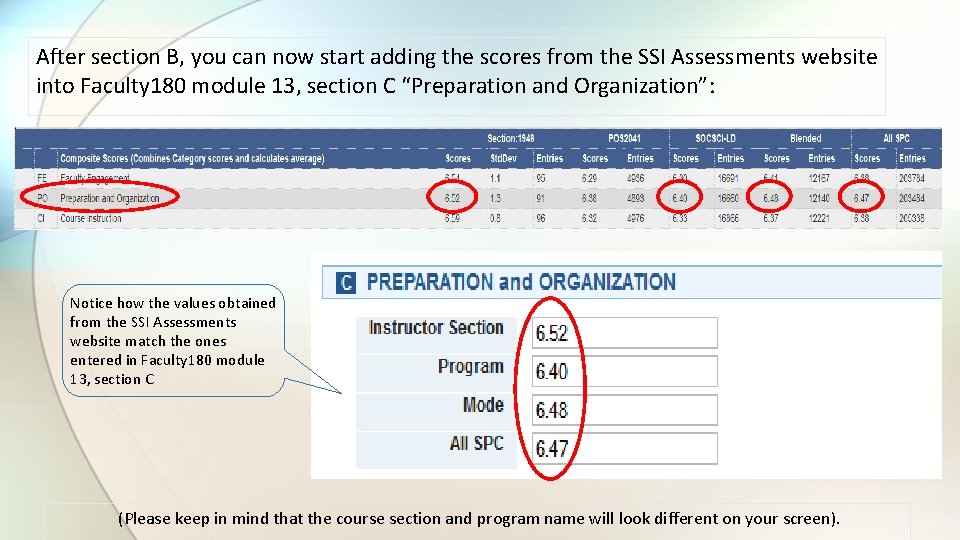 Adding your SSI Data into Faculty 180 using