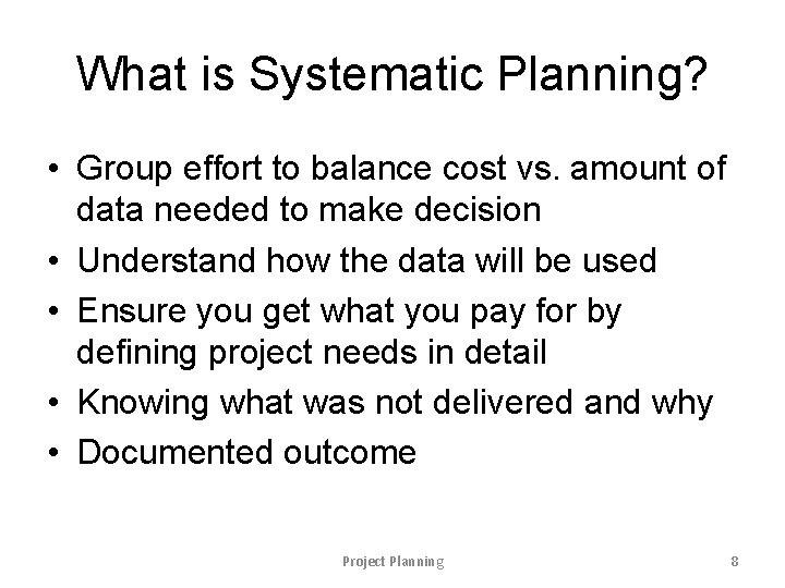 Project Planning Tools for Developing Plans for Risk