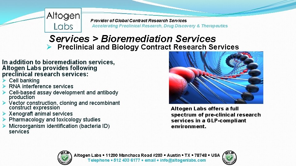 Provider of Global Contract Research Services Accelerating Preclinical