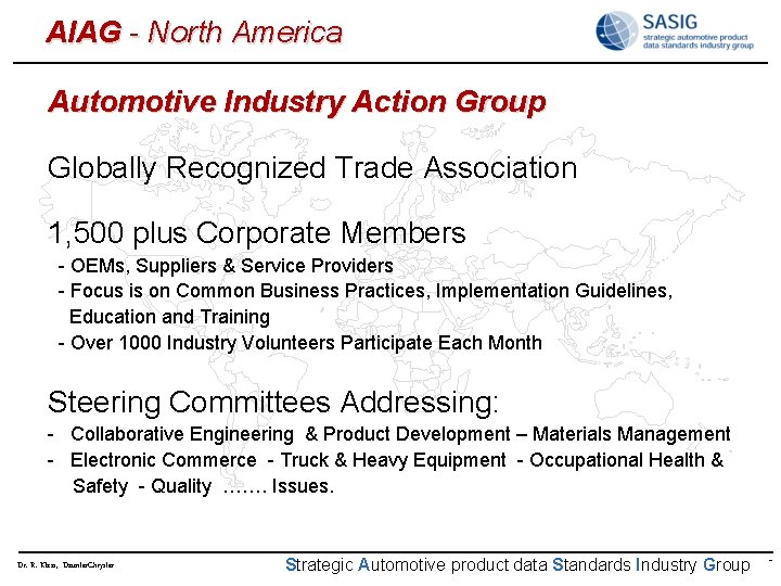 Enabling Standards for The Global Automotive Supply Chain