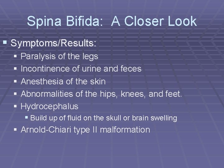 Spina Bifida Animal Science 434 Tuesday Lab Ashley