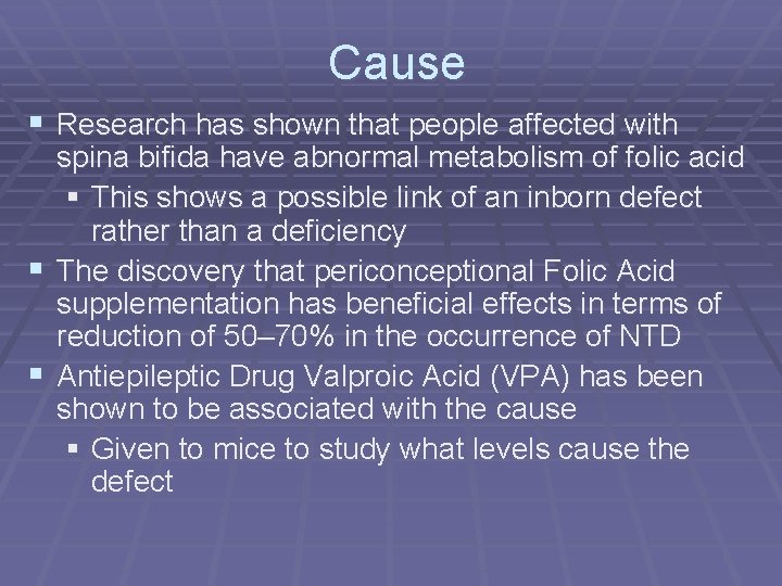 Spina Bifida Animal Science 434 Tuesday Lab Ashley