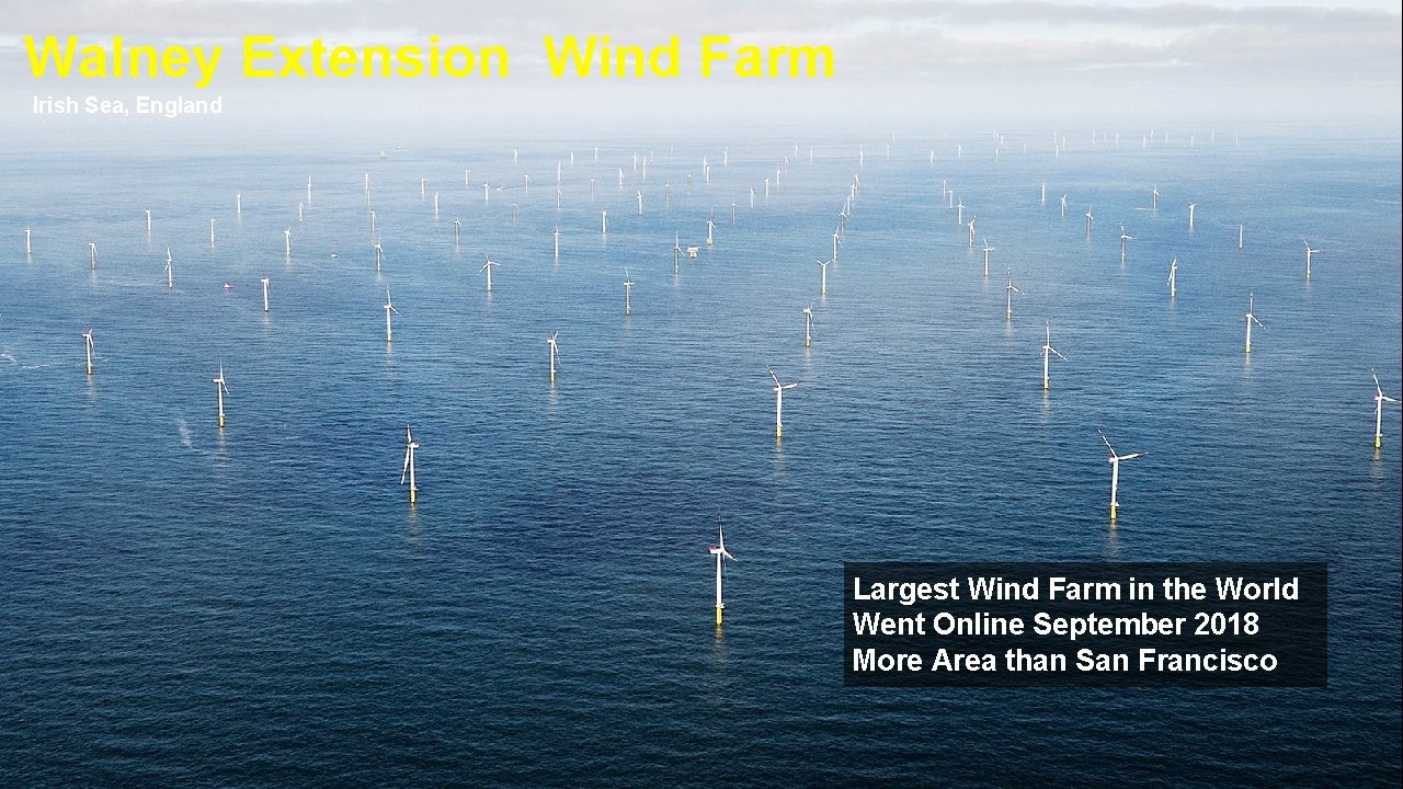 Walney Extension Wind Farm Irish Sea England Largest