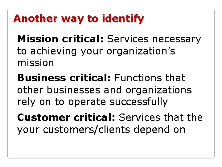 Business Continuity Plan Essential Business Functions Overview 1