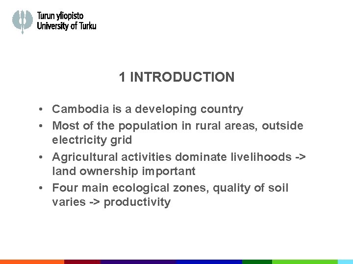 LAND USE FOR LIVELIHOOD ACTIVITIES IN CAMBODIA ANALYSIS