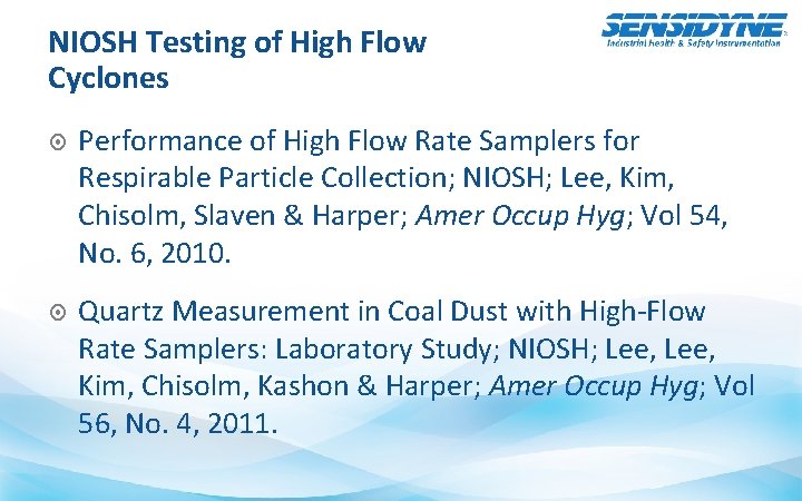 Personal Air Sampling for Crystalline Silica Exposure Ron