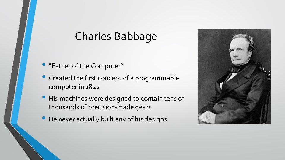 Introduction to Computers Charles Babbage Father of the