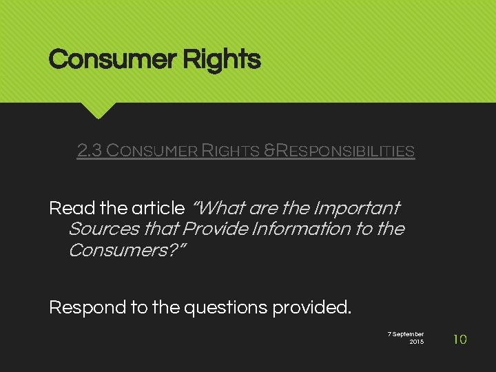 Lesson 2 2 Consumer Rights and Responsibilities Lesson