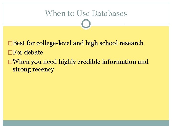 Online Research Databases And Internet HILLCREST HIGH SCHOOL