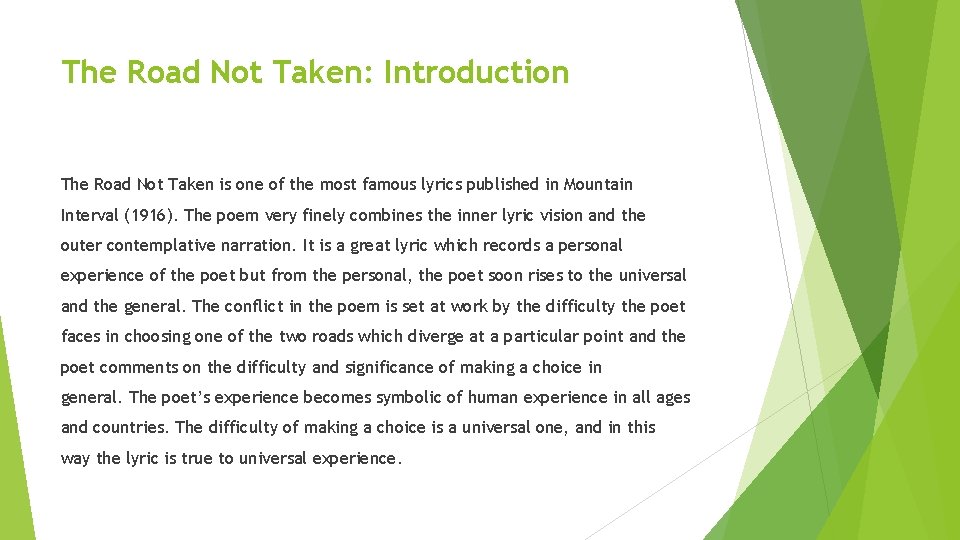 The Road Not Taken by Robert Frost Manzoor