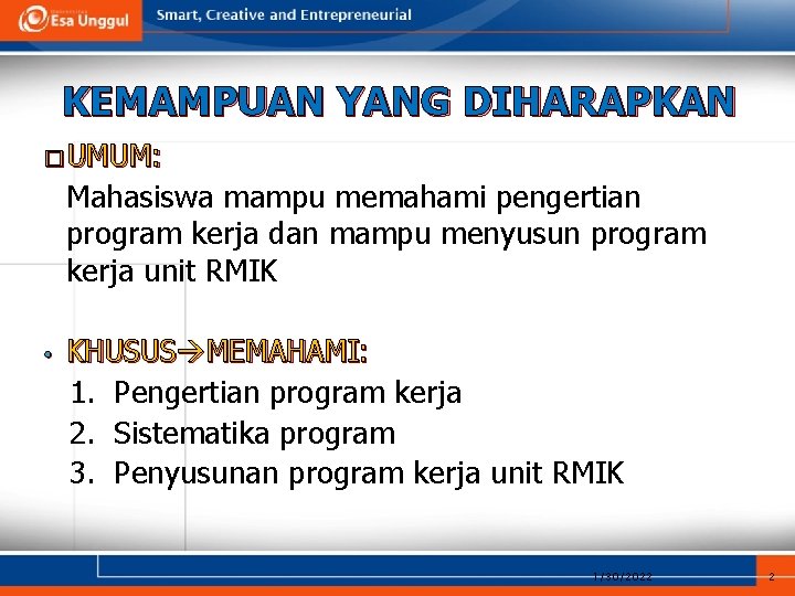 PERTEMUAN 6 1 2 Program kerja Penyusunan program