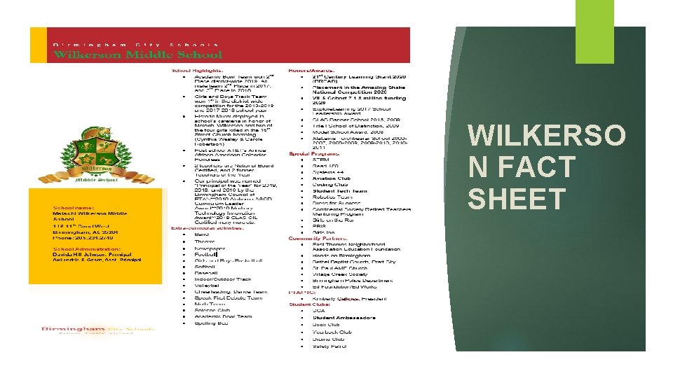 Welcome to Malachi Wilkerson Middle Schools 2020 2021