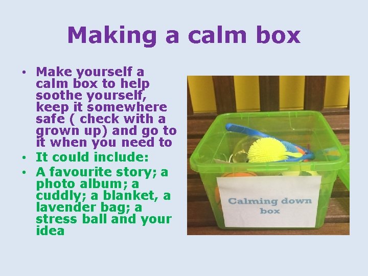 Part 3 Ways to be calm KS 1