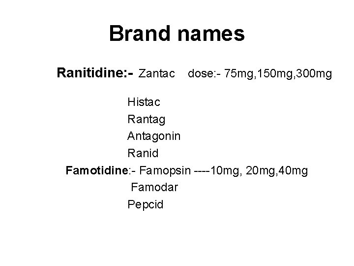 Gastro Intestinal drugs Groups Classiification Chemical name Brandname