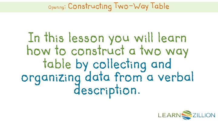 Constructing Page TwoWay Date Table Opening Constructing TwoWay