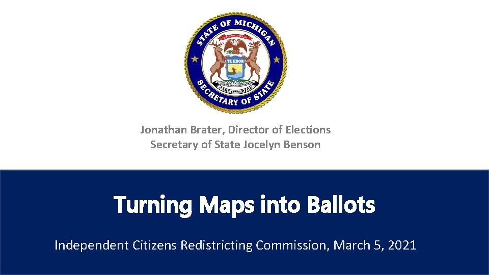 Jonathan Brater Director of Elections Secretary of State