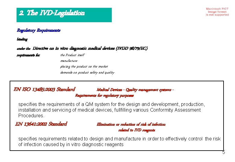 Regulations Roadblocks and the IVDs KlausPeter Sieber Regulations