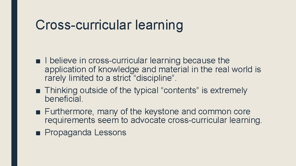 PORTFOLIO PRESENTATION Teaching Philosophy I believe in studentcentered