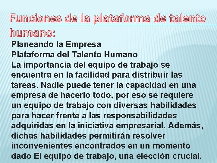 PLAN DE NEGOCIOS Y PLATAFORMA DEL TALENTO HUMANO