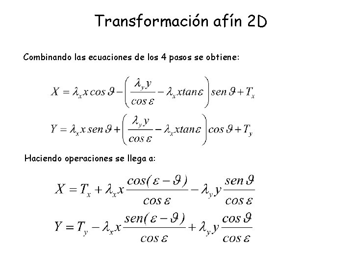 Transformacin afn 2 D Consiste en 4 pasos