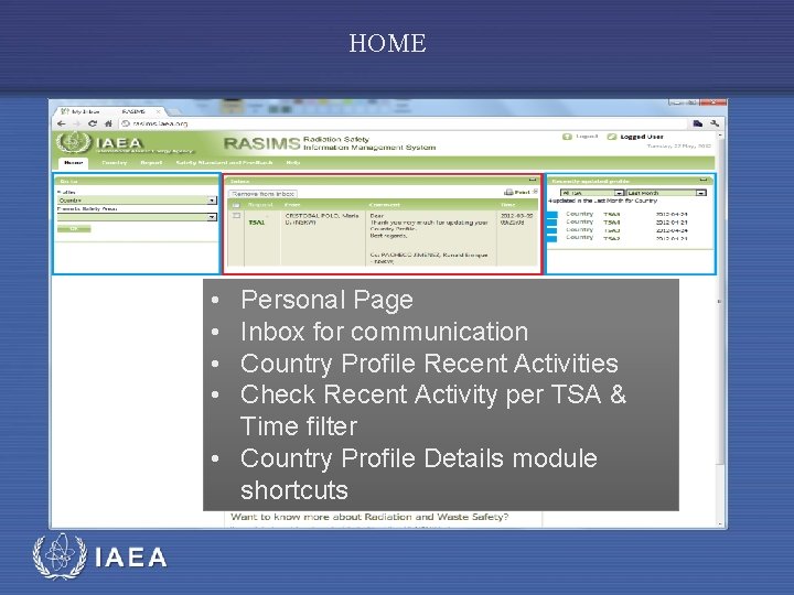 RASIMS Radiation Safety Information Management System IAEA Updating