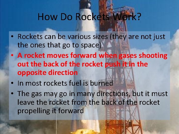 Science of Rockets Chapter 6 Lesson 1 Page