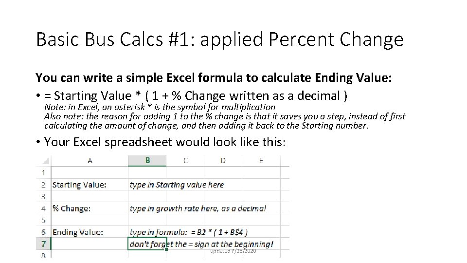 Basic Business Calculations for BUS 170 Fundamentals of