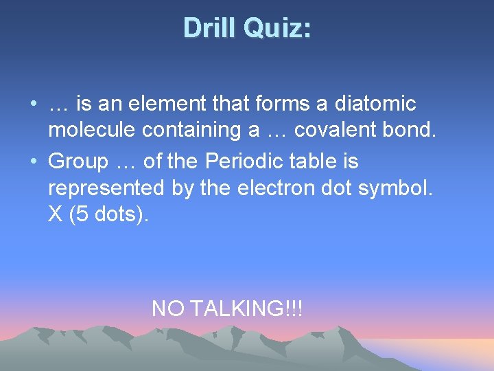 Drill Quiz is an element that forms a