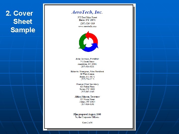 PRESENTATION 1 THE BUSINESS PLAN MASTERS IN MARKETING