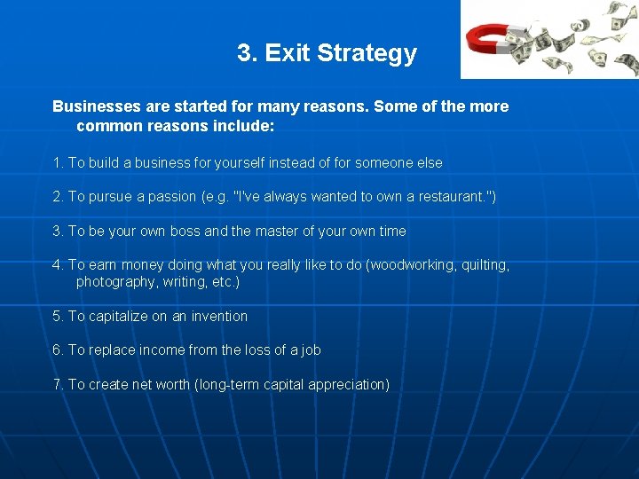 PRESENTATION 1 THE BUSINESS PLAN MASTERS IN MARKETING