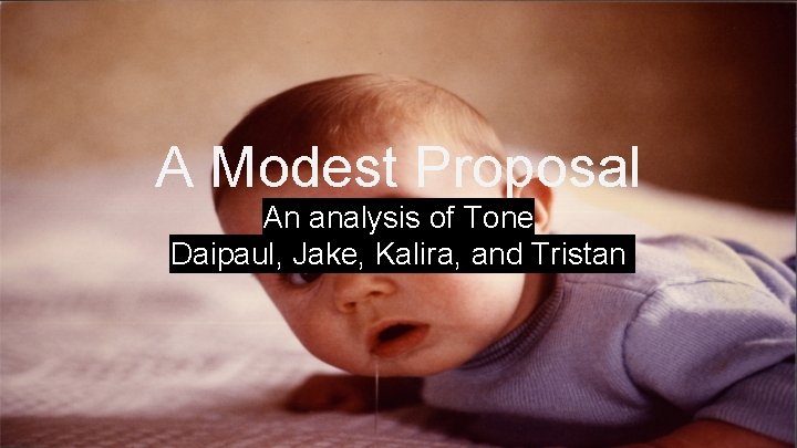 A Modest Proposal An analysis of Tone Daipaul